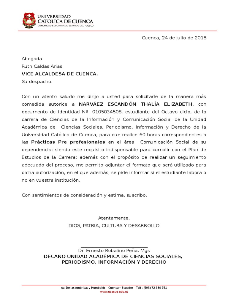 1 Oficio Solicitud de Plaza | PDF