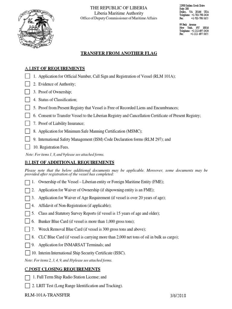 RLM 101A TRANSFER List - of - Requirements Flag Transfer 4-11-17 | PDF ...