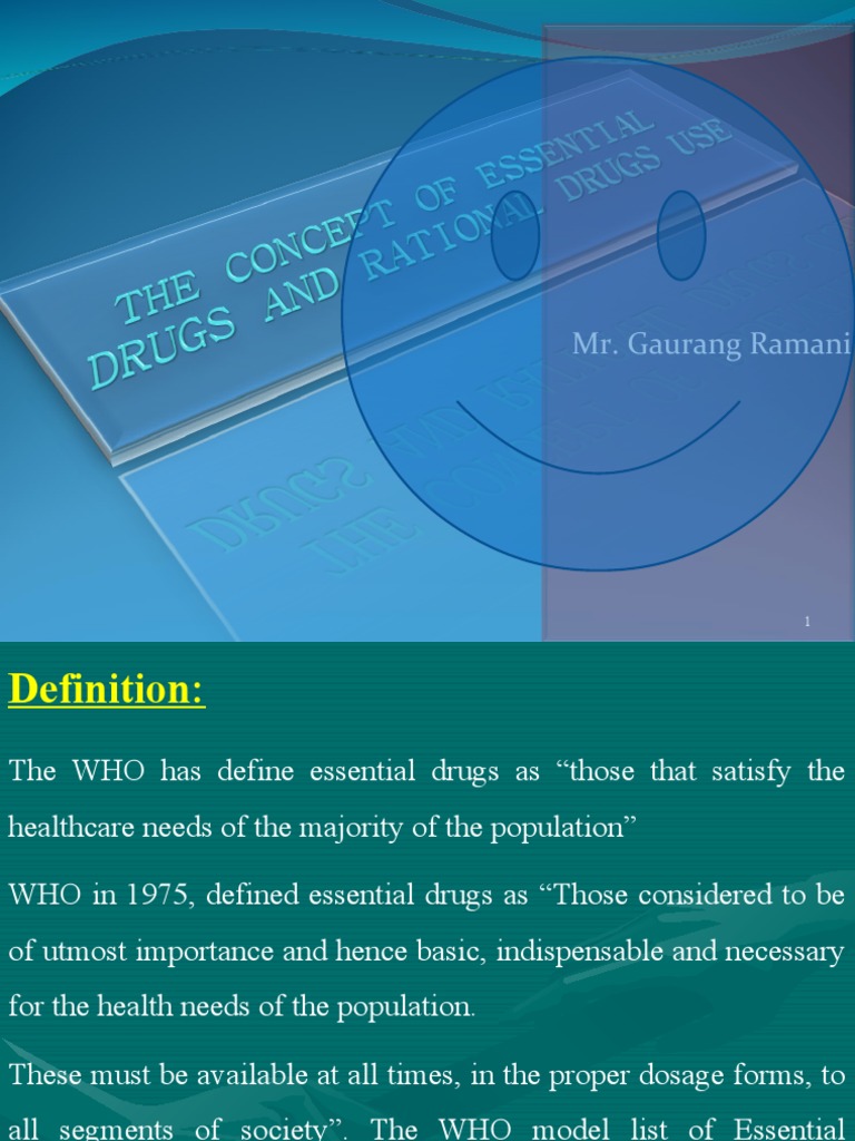 Defining Essential Drugs and Their Use | PDF | Therapy | Medical ...