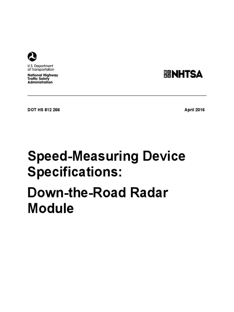 Down-the-Road Radar Device Specs | PDF | Radar | Antenna (Radio)