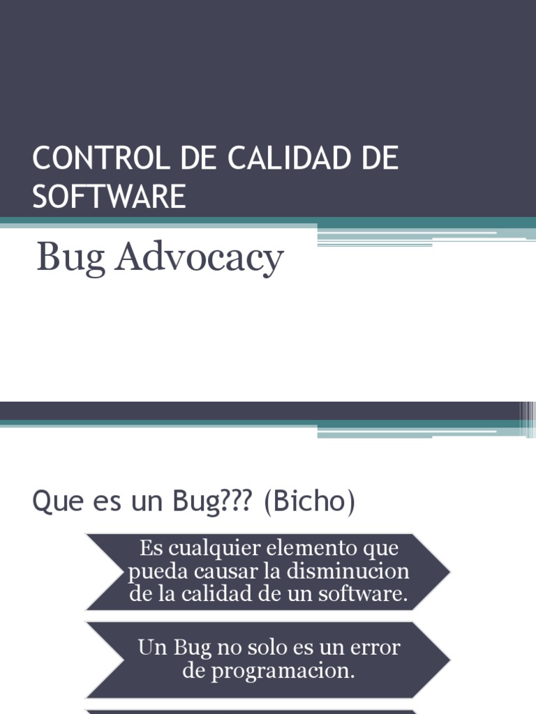 Presentacion de Bug Advocacy 2.3 | PDF | Error de programación | Software