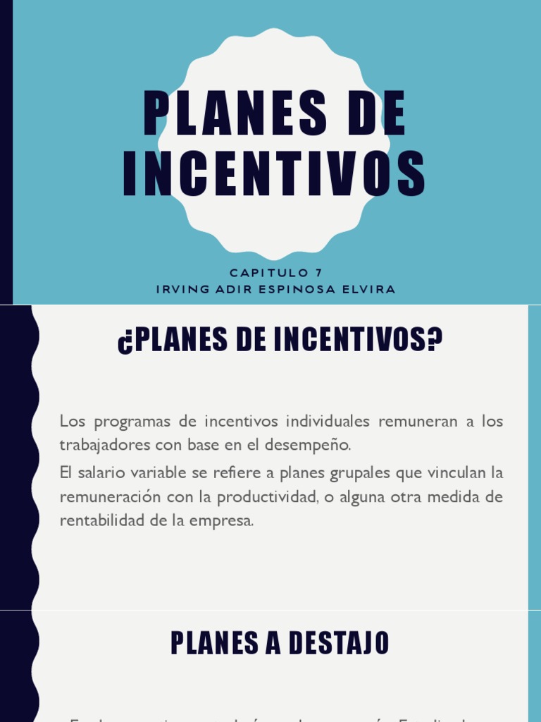 CAPITULO 7. Planes de Incentivos | PDF | Salario | Compartir (Finanzas)
