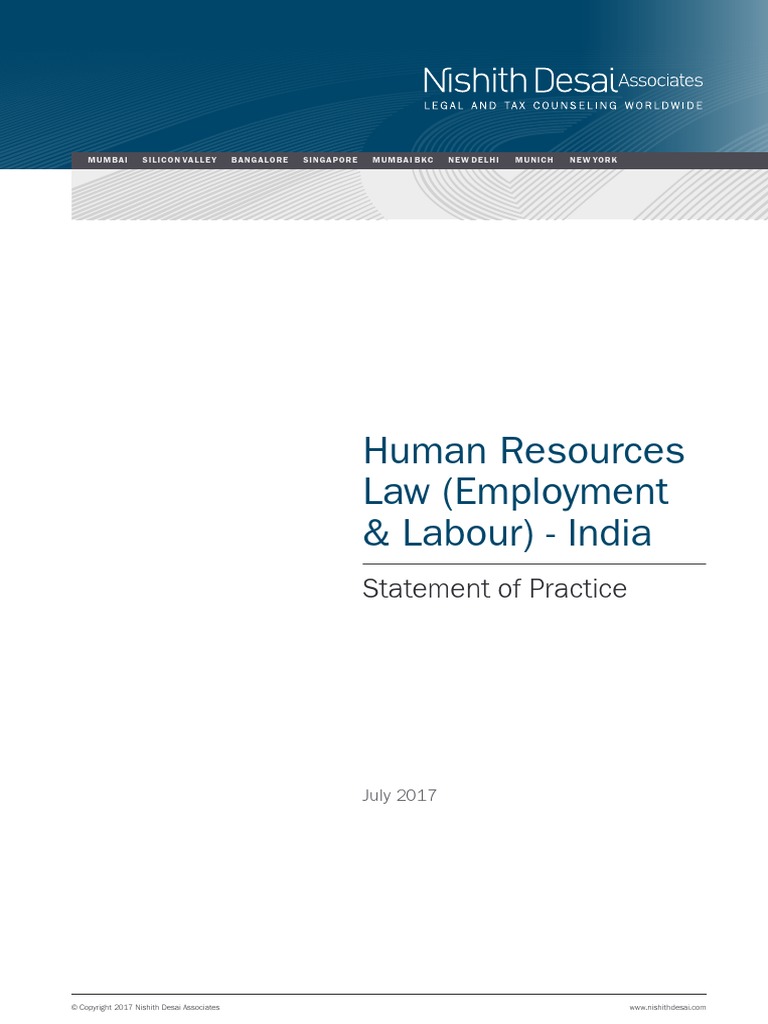 Human Resources Law Employment and Labour India PDF | PDF | Employment ...