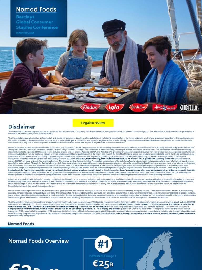 NOMD Nomad Foods Sept 2018 | PDF | Mergers And Acquisitions | Investing