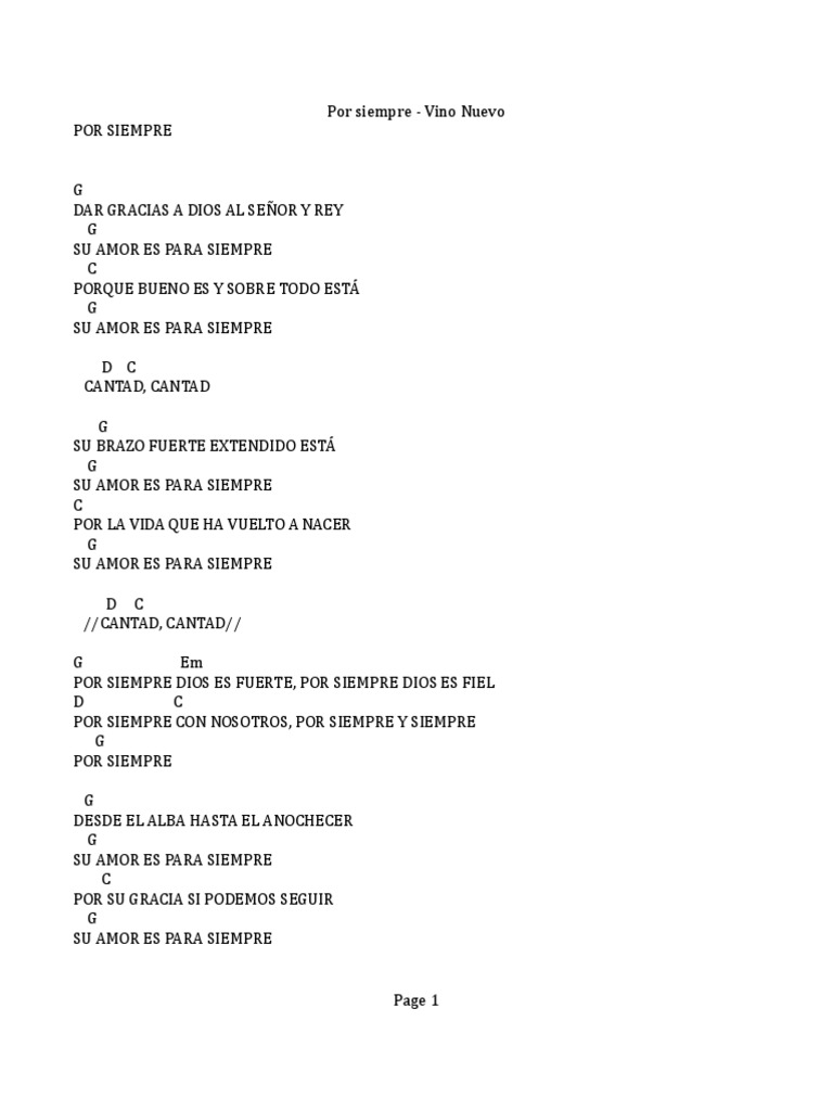 Por Siempre - Vino Nuevo | PDF