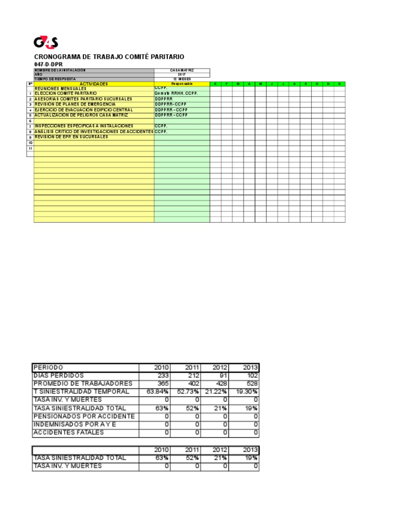 047 D-DPR Cronograma Trabajo Comite Paritario G4S | PDF 047 D-DPR Cronograma Trabajo Comite Paritario G4S | PDF