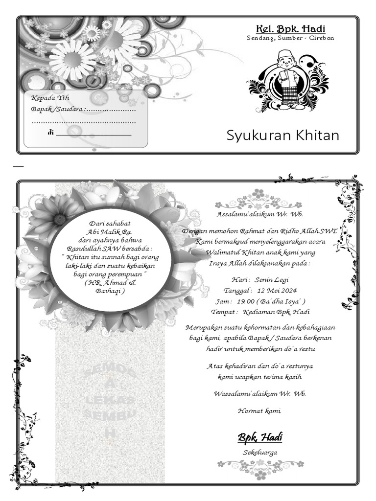 Format Desain Undangan Syukuran Khitan-1 | PDF