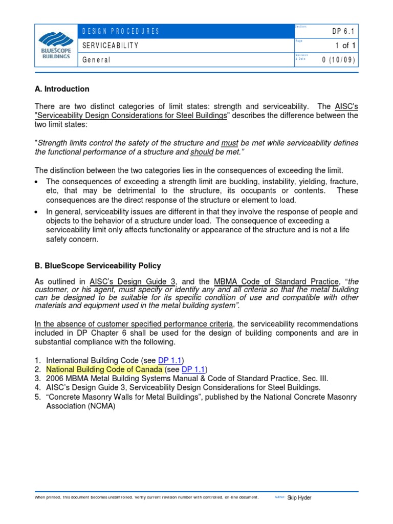 Deflection Limits For Crane | PDF | Roof | Precast Concrete
