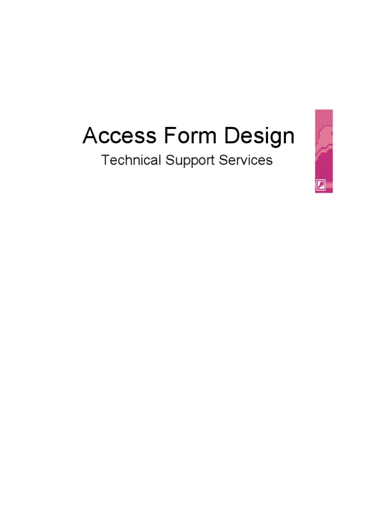 Access Form Design | PDF | Button (Computing) | Microsoft Access