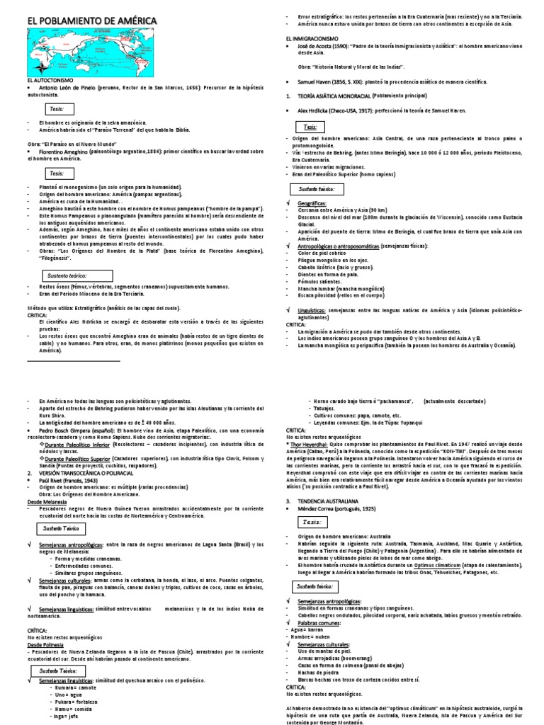 El Poblamiento de América | PDF | Américas | Asia
