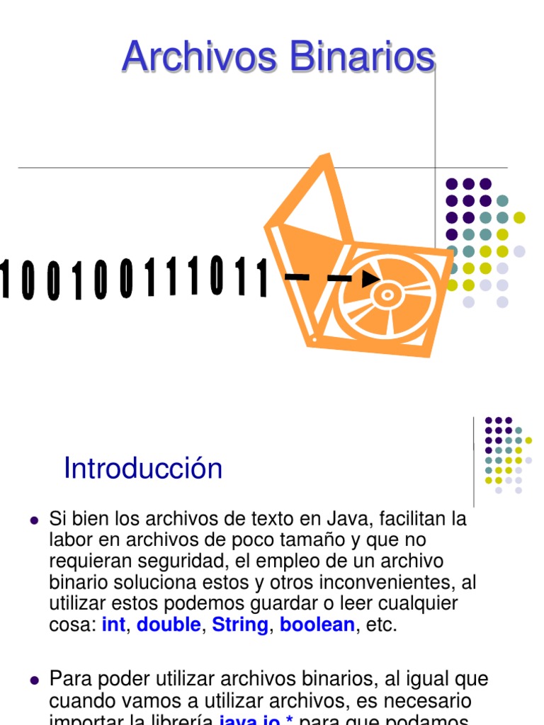Archivos binarios.ppt | Archivo de computadora | Java (lenguaje de ...