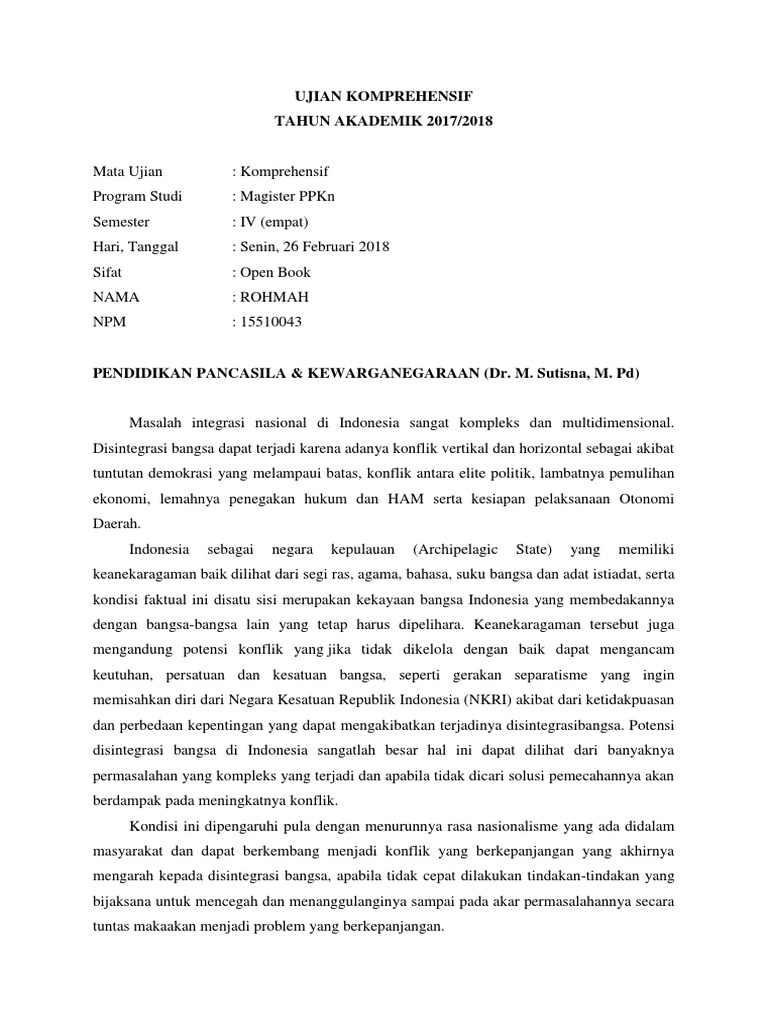 Ujian Kompre 4 | PDF