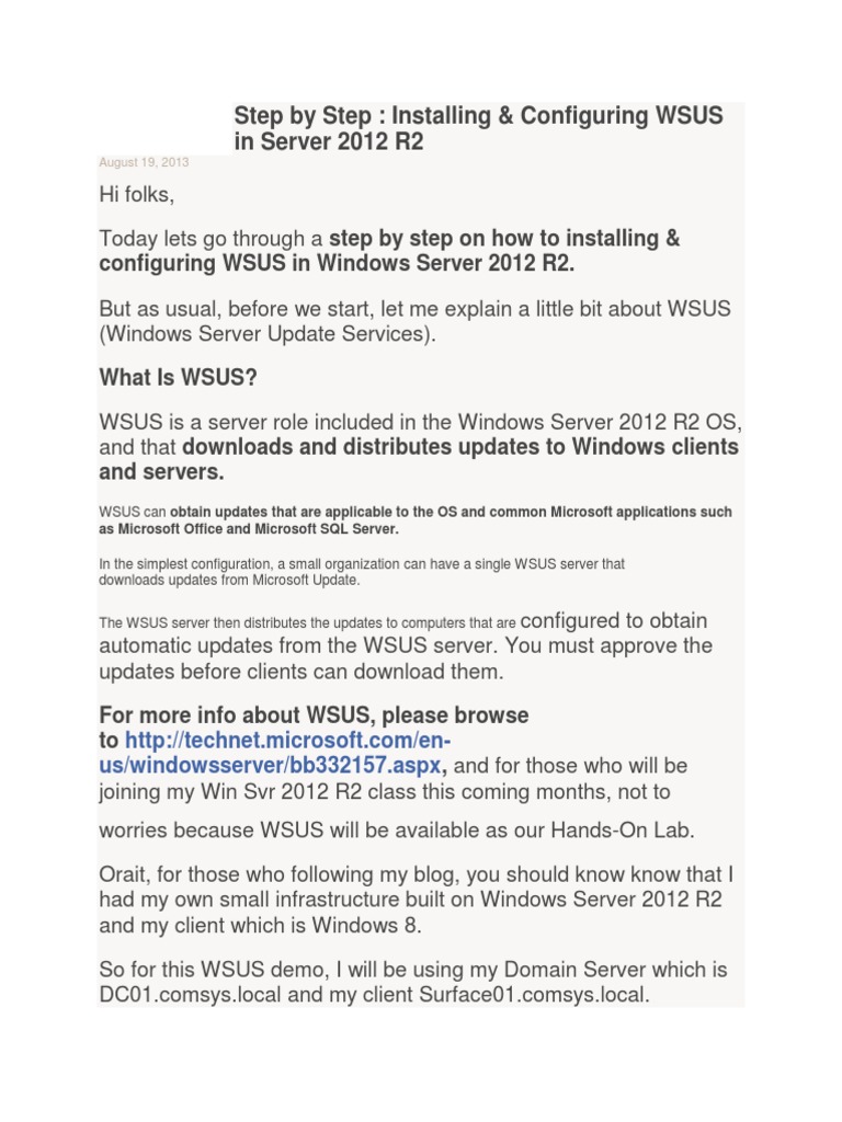 Build WSUS Windows Server 2012 | PDF | Group Policy | Microsoft Windows