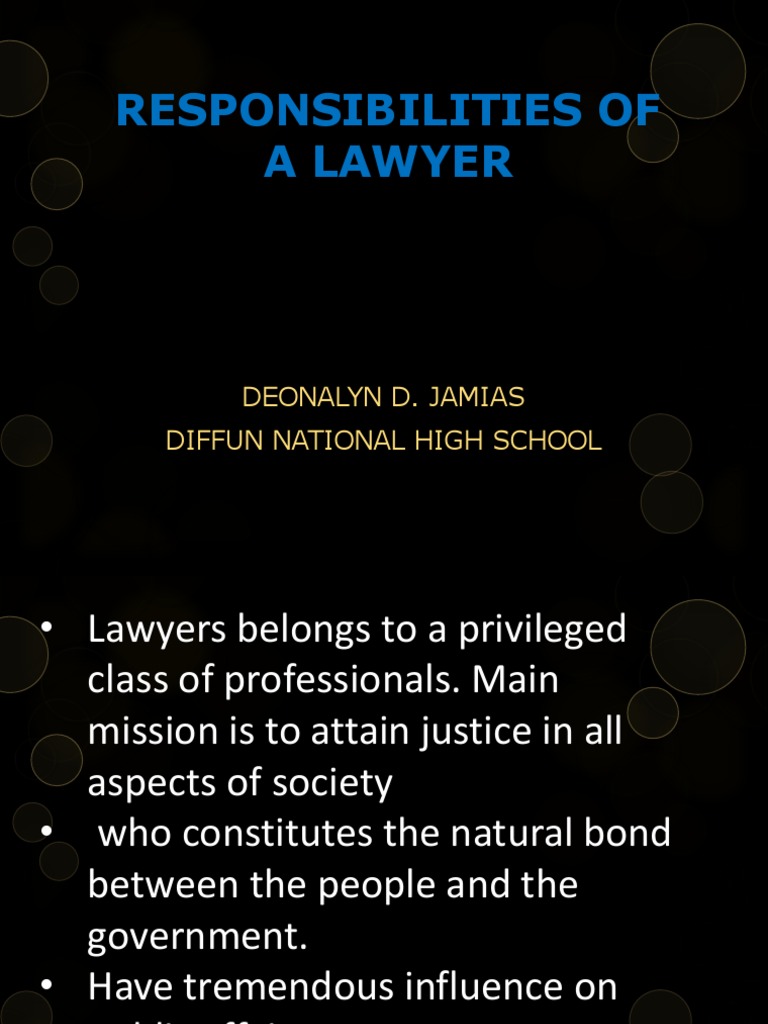 Responsibilities of A Lawyer | Download Free PDF | Lawyer | Legal Aid