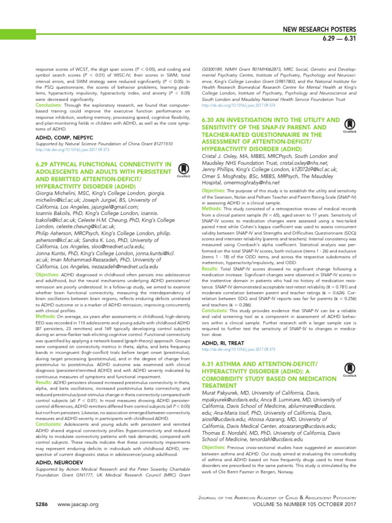 SNAP-IV Questionnaire for ADHD Assessment | PDF | Attention Deficit ...