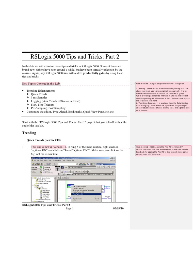 Rslogix 5000 Tips and Tricks: Part 2: Trending | PDF | Icon (Computing ...