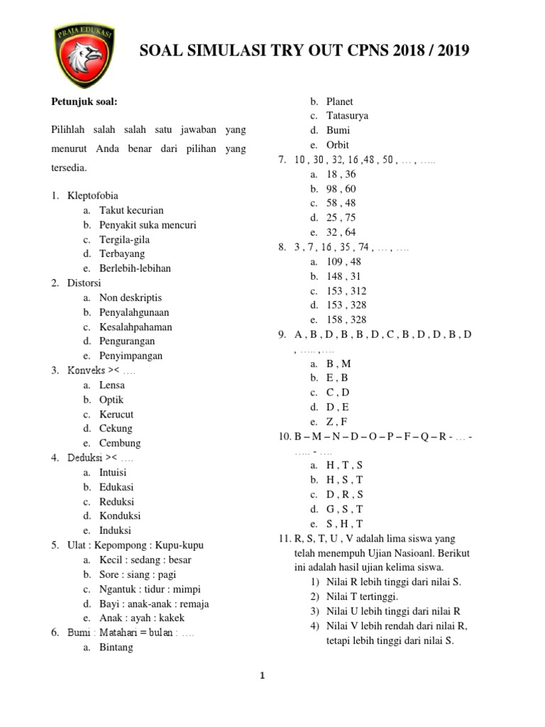 TIU Dan TKP 30 Soal | PDF
