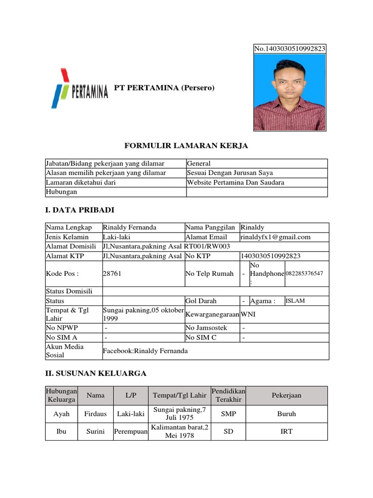 CV Pertamina | PDF
