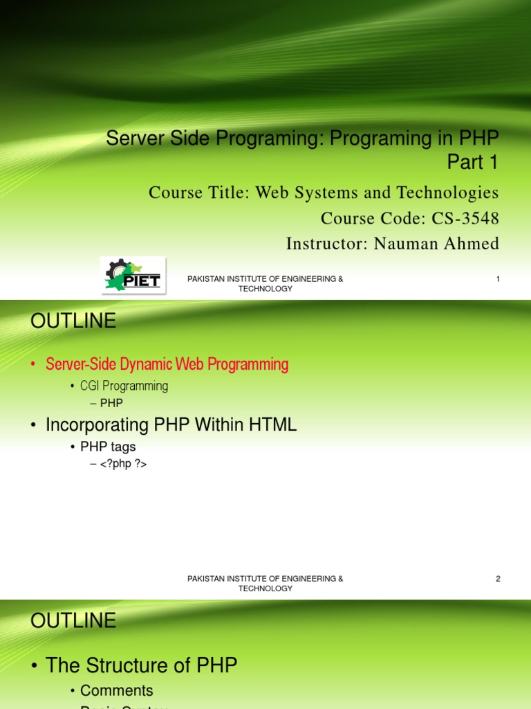 Introduction To PHP | PDF | Php | Software Engineering