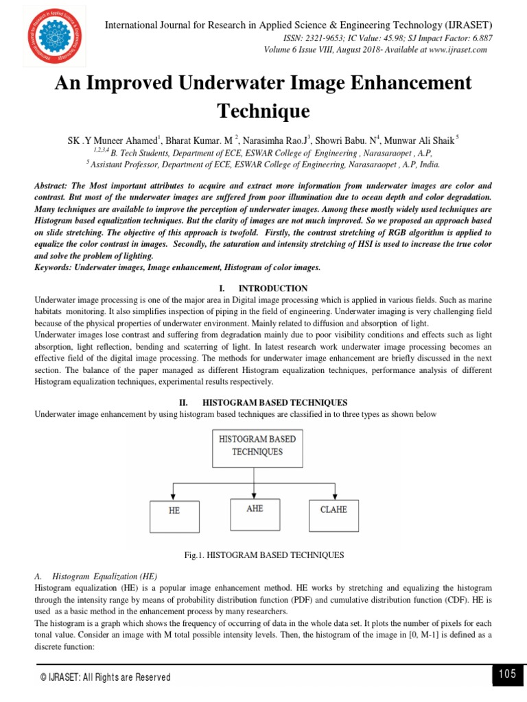 An Improved Underwater Image Enhancement Technique | PDF | Image ...