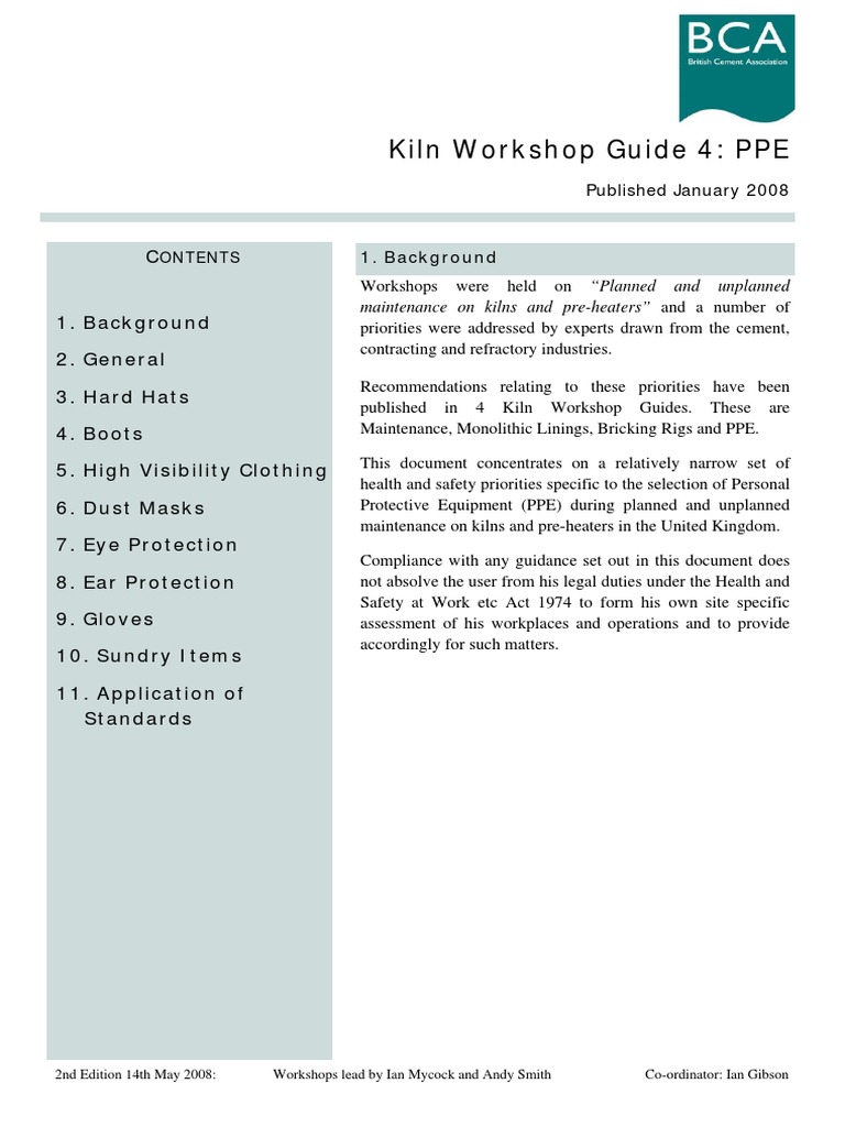 Kiln Workshop Guide 4 - PPE PDF | PDF | Personal Protective Equipment ...