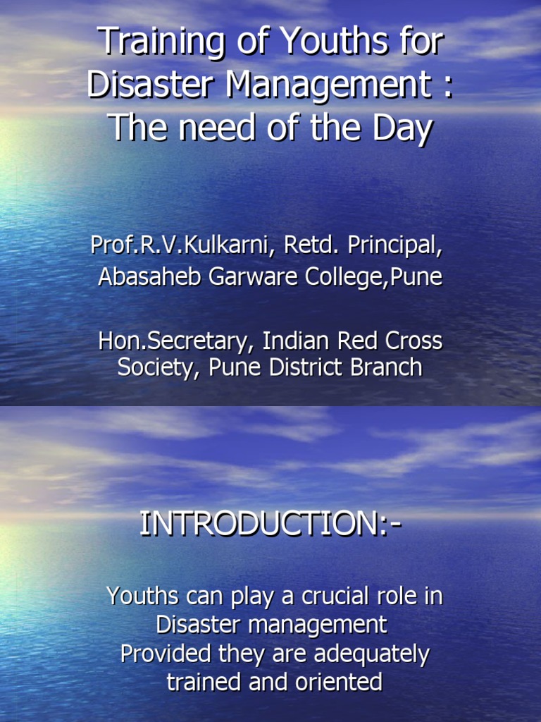 Part 1 - Training of Youths For Disaster Management | PDF | Emergency ...