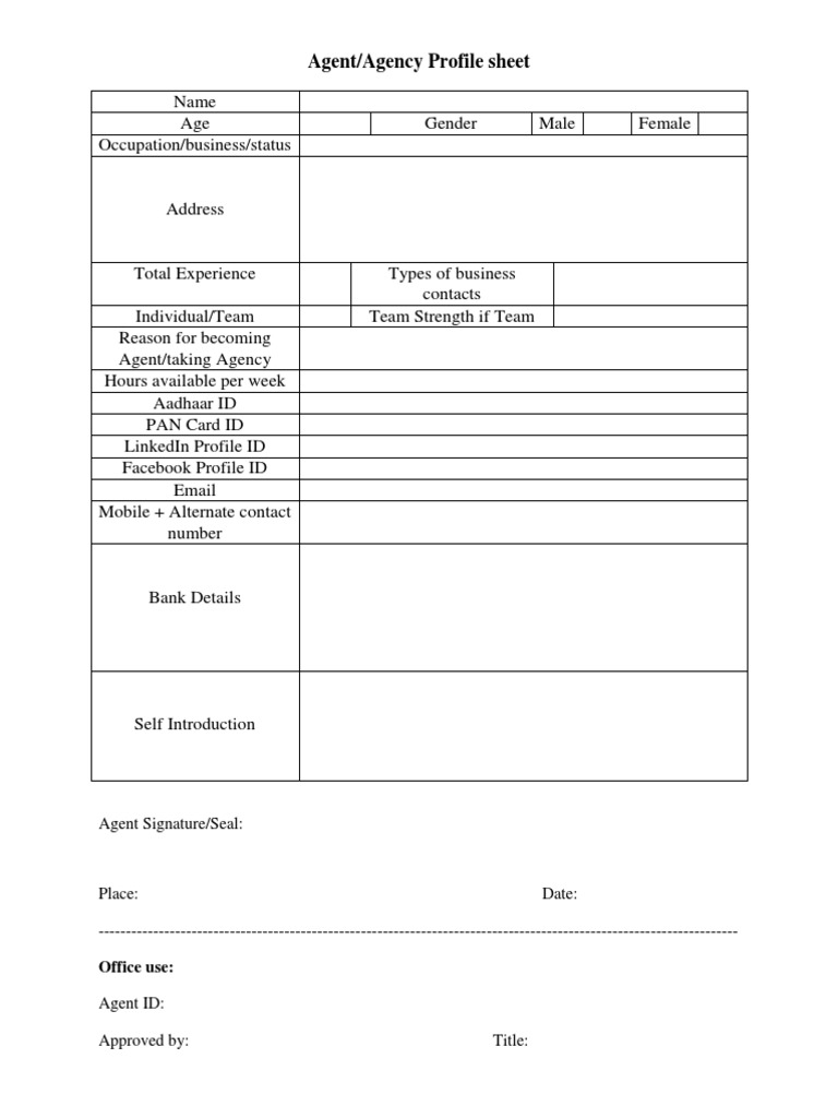Agent Application Form | PDF