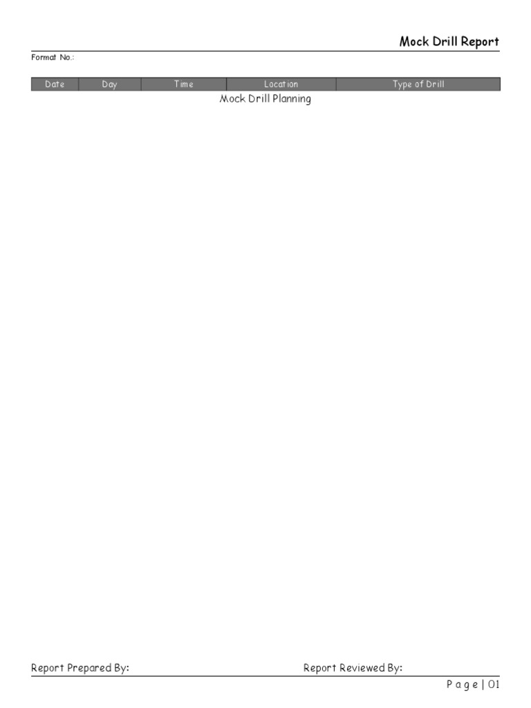 Mock Drill Report Template | PDF | Emergency Management | Public Safety