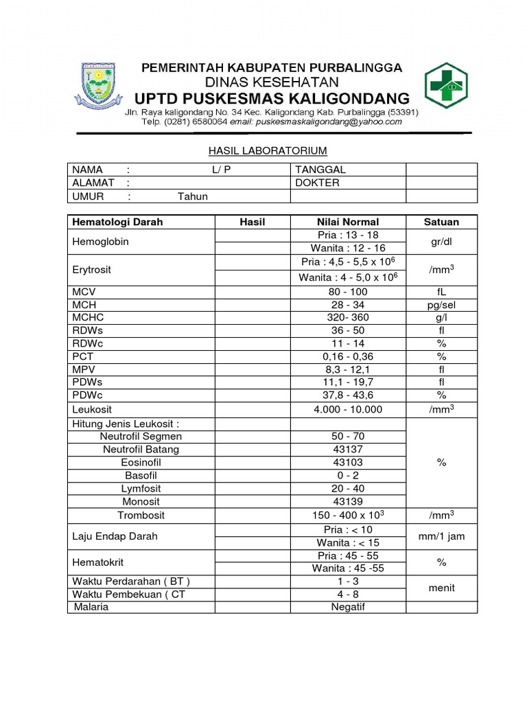 8.1.6 Ep 2 Form Laporan Hasil PX Laborat | PDF