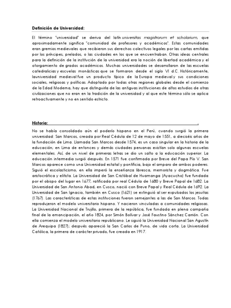 Definición Extension Universitaria | PDF | Instituciones académicas | Lima