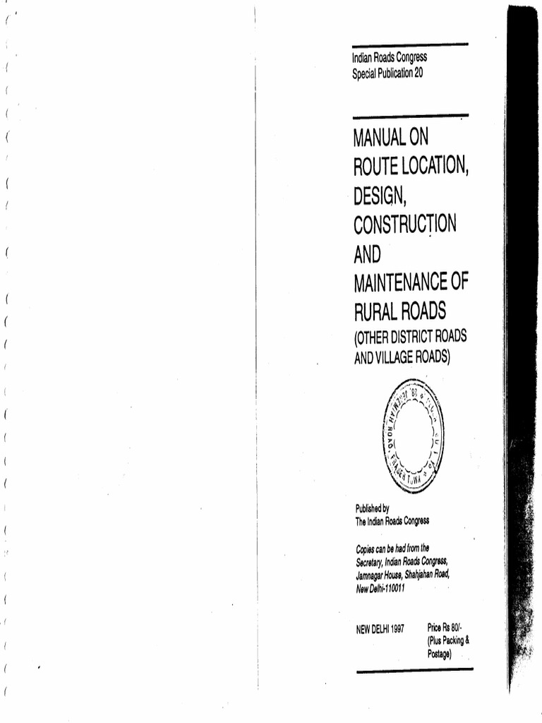 IRC SP 20 Manual PDF | PDF