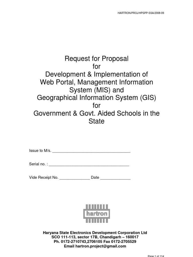 RFP Document | PDF | Request For Proposal | Geographic Information System