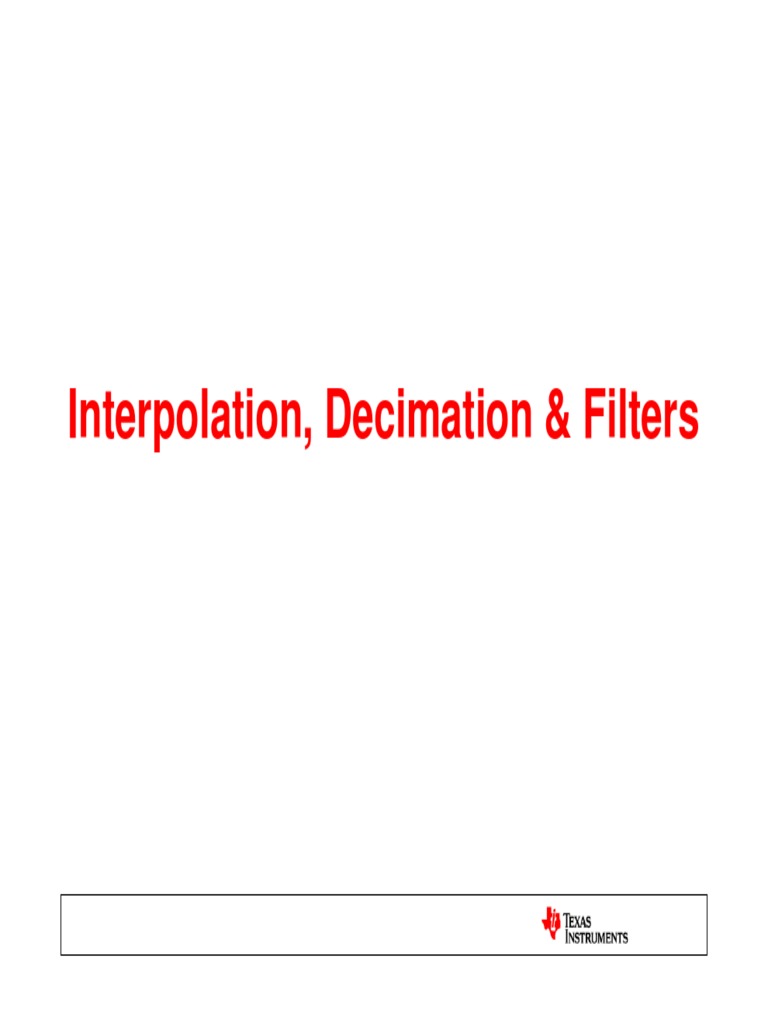 Interpolation, Decimation & Filters | PDF | Hertz | Filter (Signal Processing)