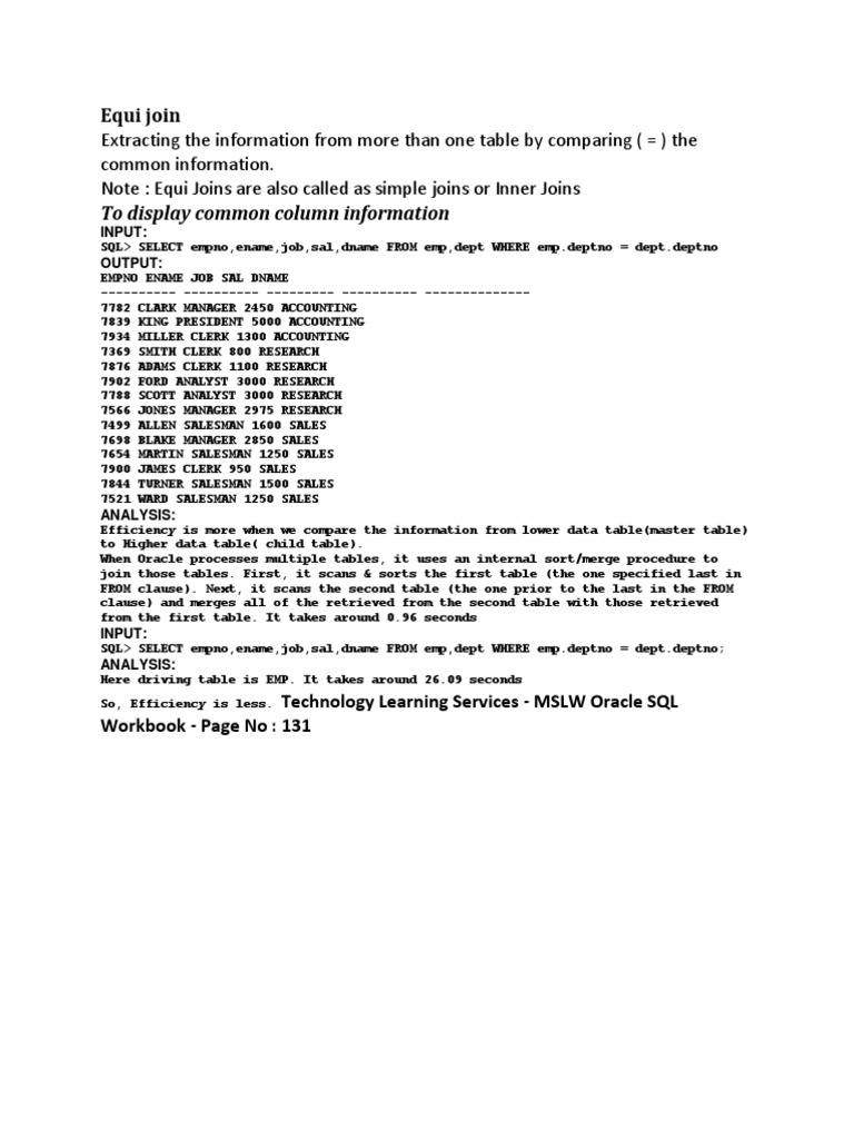 Equi Join-3 | PDF | Information Technology Management | Data Management Software