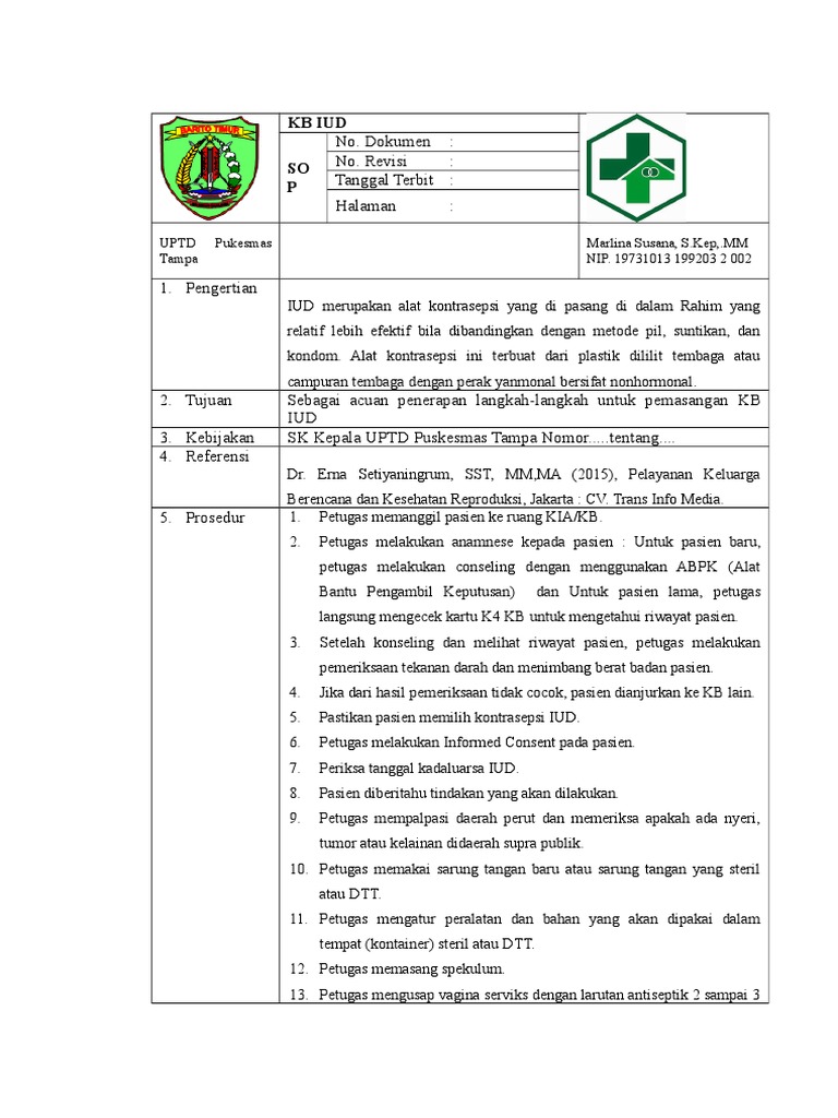 Sop KB Iud | PDF