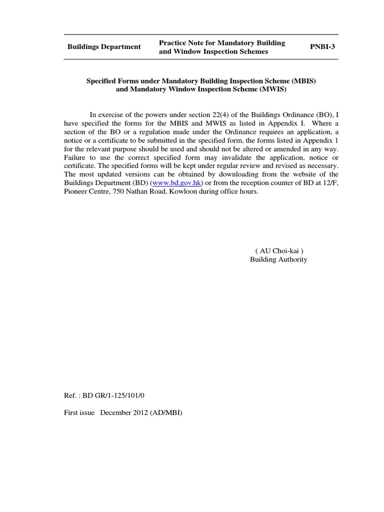 Building & Window Inspection Forms Guide | PDF | Government ...