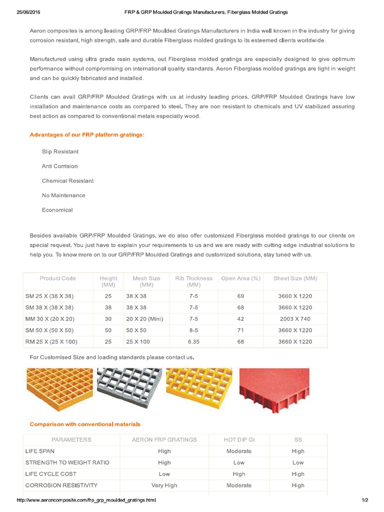 FRP & GRP Moulded Gratings | PDF
