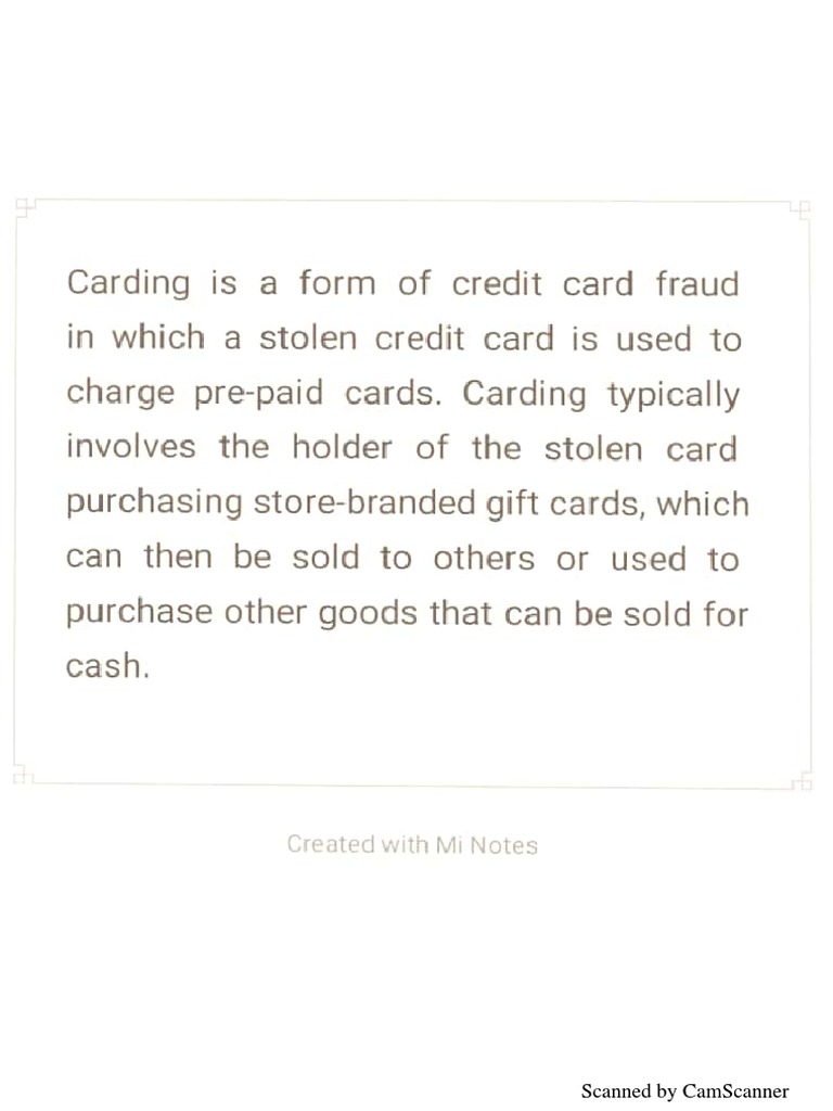 Carding PDF | PDF
