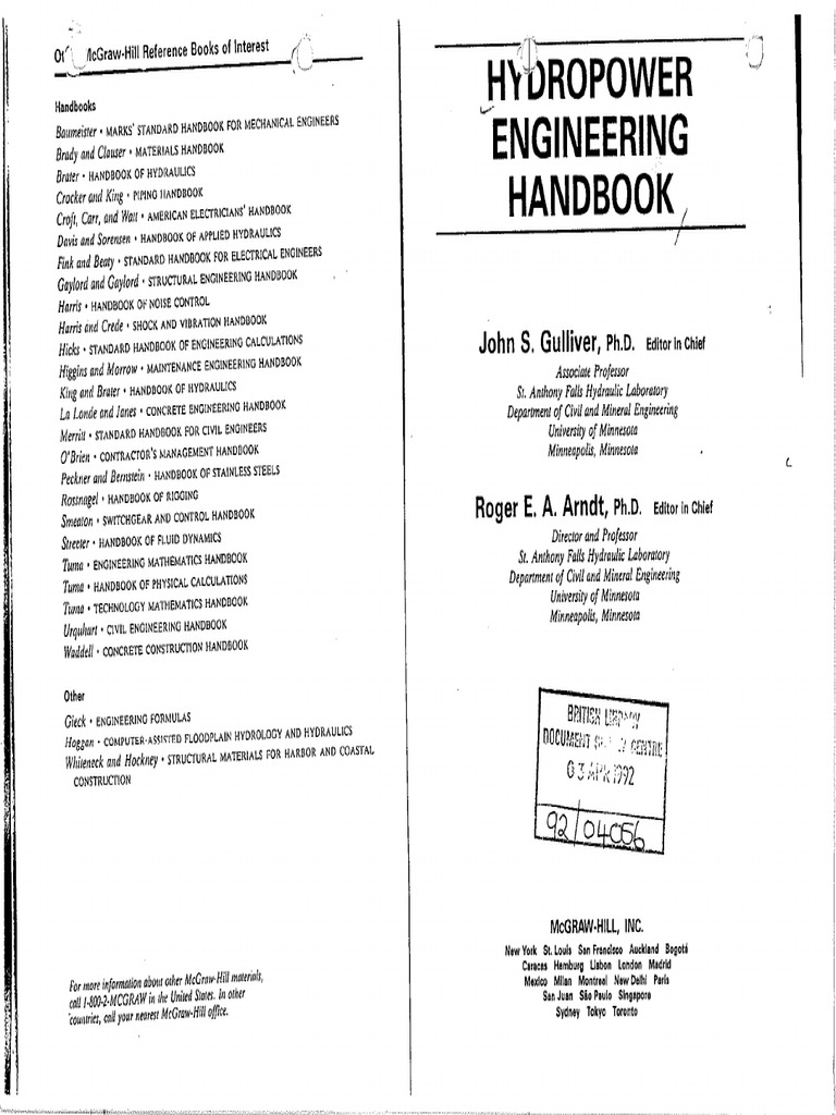 Hydropower Engineering Handbook - Gulliver | PDF