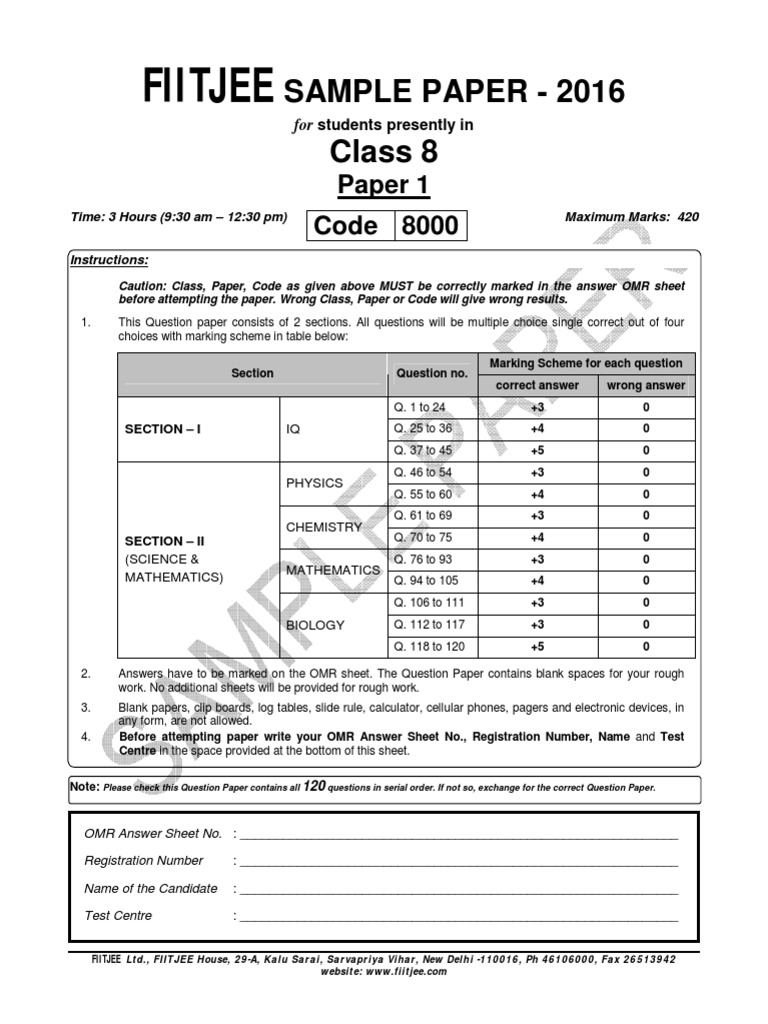 Ftre-2017-18-C-Viii - Paper-1 - Iq+s&m | PDF | Polymers | Rectangle