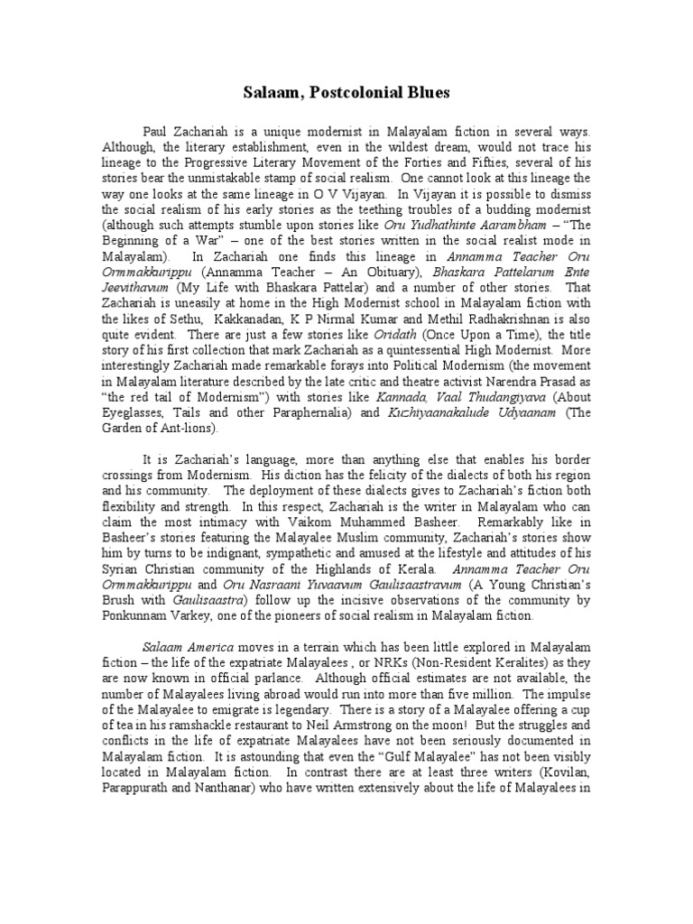 Salaam, Post Colonial Blues | PDF