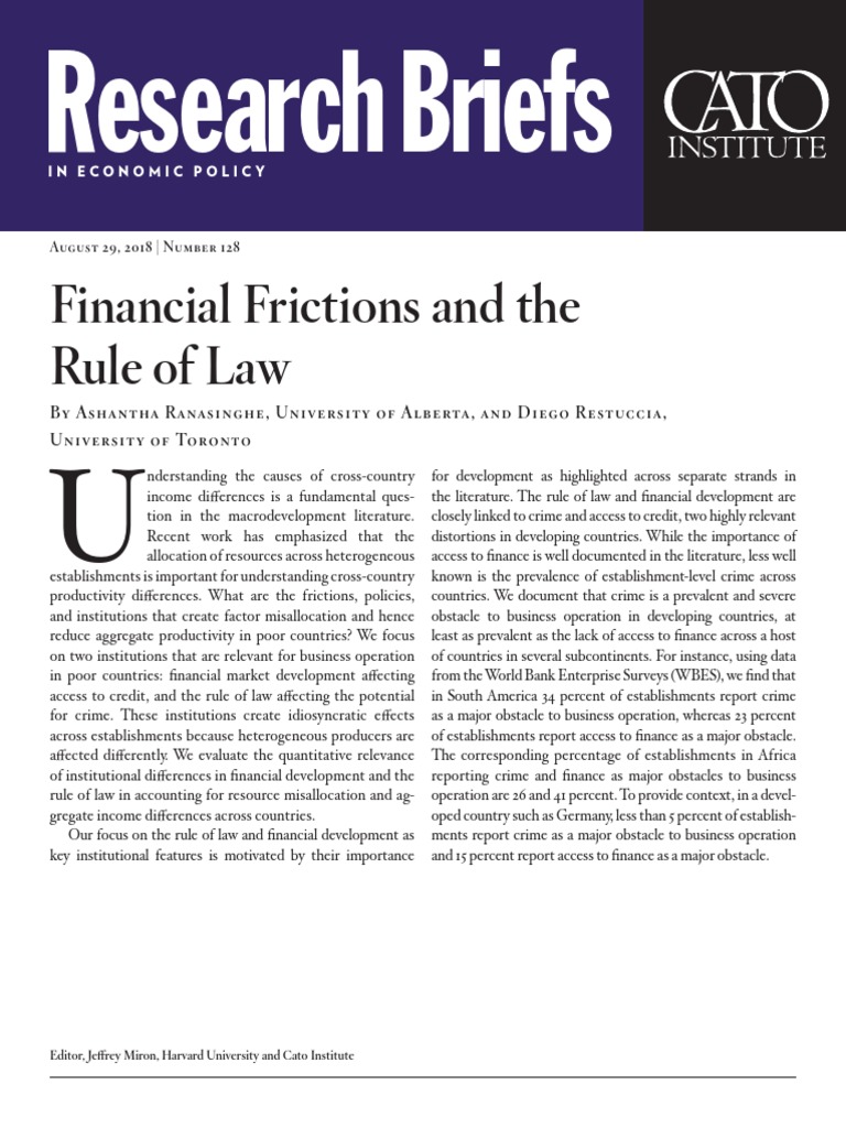 Financial Frictions and The Rule of Law | PDF | Development Economics ...