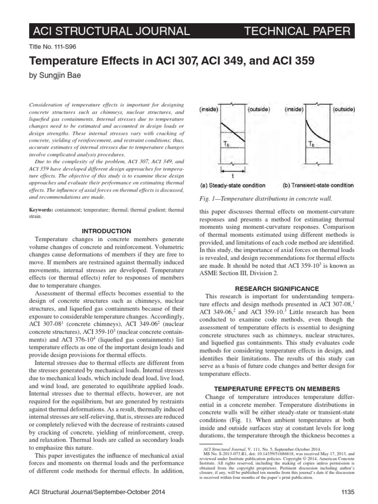 Temperature Effects in ACI 307, ACI 349, And ACI 359 | Strength Of ...