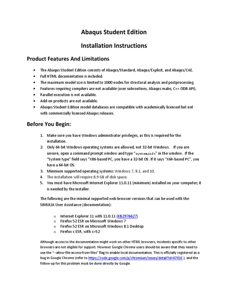 Abaqus Student Edition Installation Guide | PDF | Internet Explorer ...