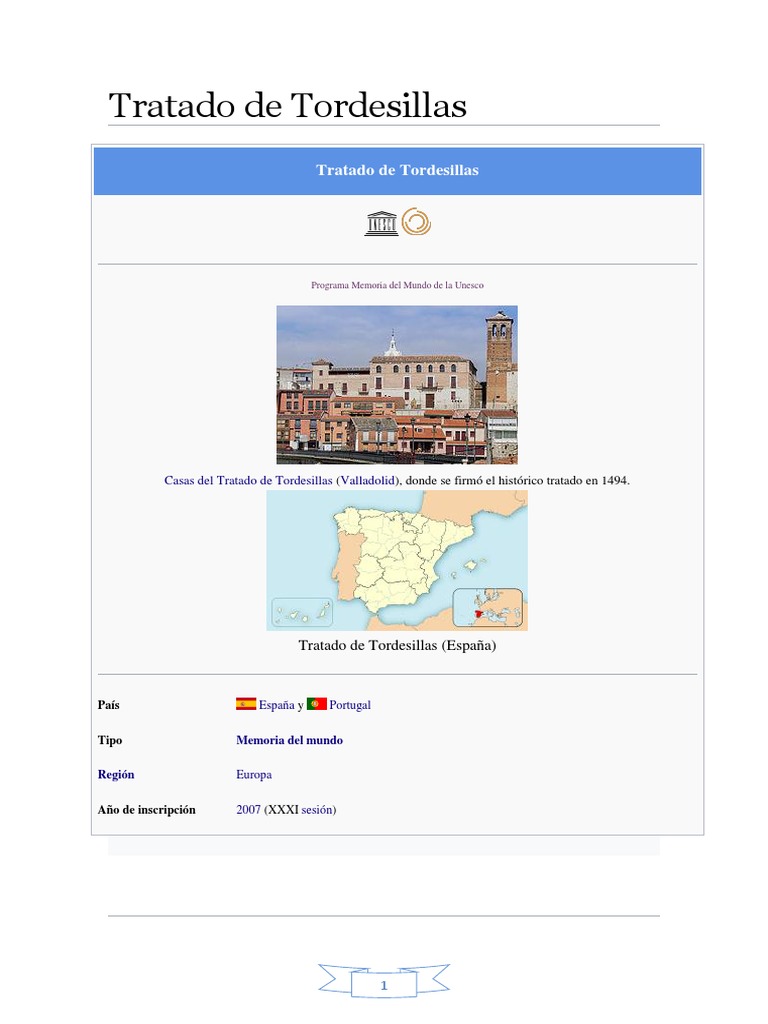 Tratado de Tordesillas: Historia y Contexto | PDF | Cristobal colon ...