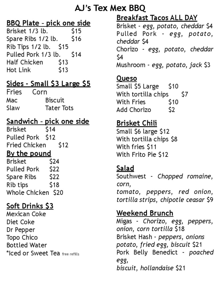 Menu - Generic | PDF