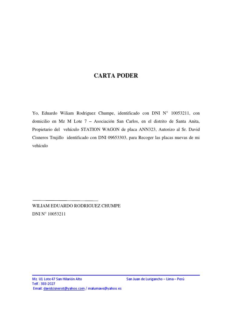 Carta Poder | PDF