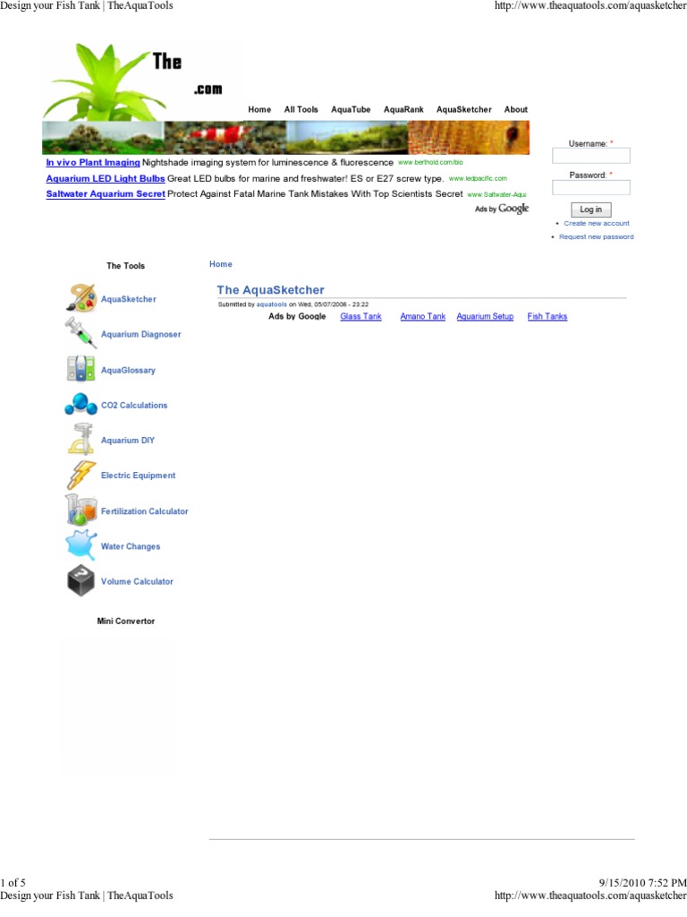 Online Fish Tank Design Tool | PDF | Aquarium | Nature