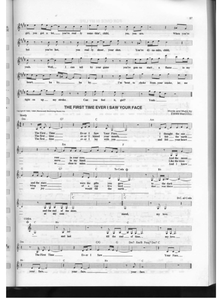 The First Time Ever I Saw Your Face | PDF