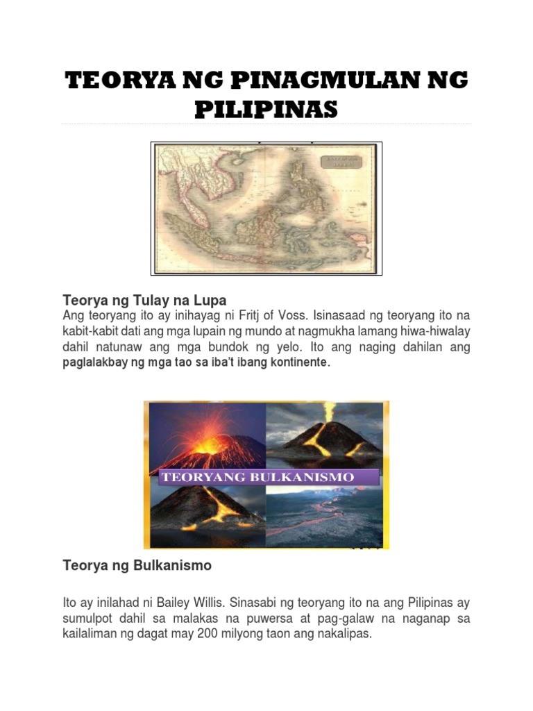 Teorya NG Pinagmulan NG Pilipinas